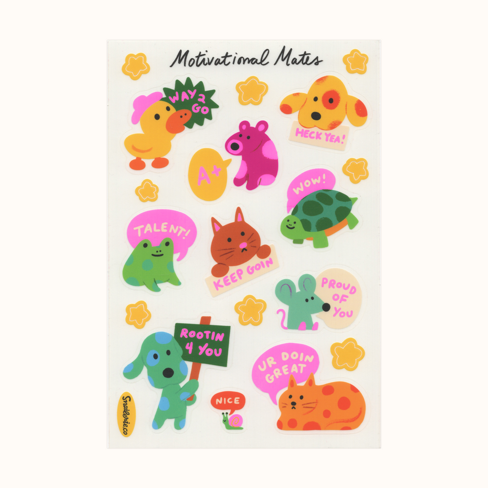 Motivational Mates Sticker Sheet – Snailerie.co